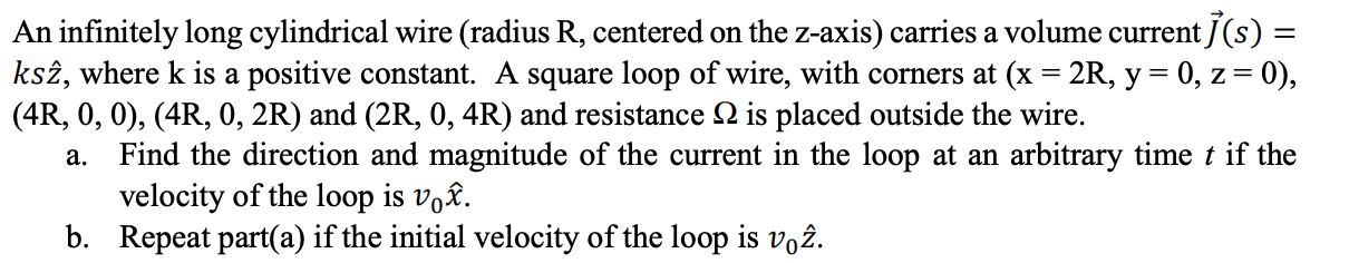 Solved = = = An infinitely long cylindrical wire (radius R, | Chegg.com