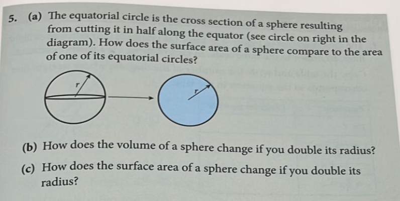 Solved (a) The equatorial circle is the cross section of a | Chegg.com