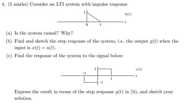Solved 4. (5 marks) Consider an LTI system with impulse | Chegg.com