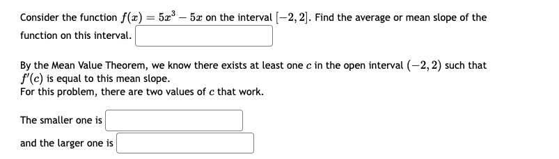 Solved Consider the function f(x)=5x3−5x on the interval | Chegg.com