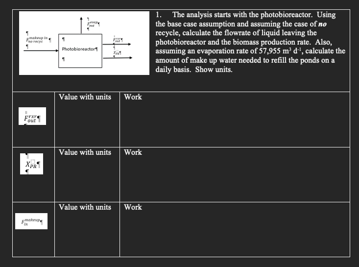 Solved This exercise asks you to execute the mass balance | Chegg.com