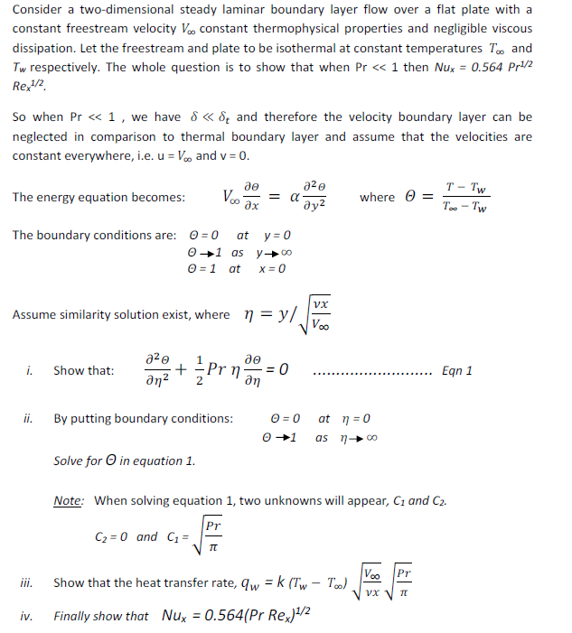 Solved Consider a two-dimensional steady laminar boundary | Chegg.com