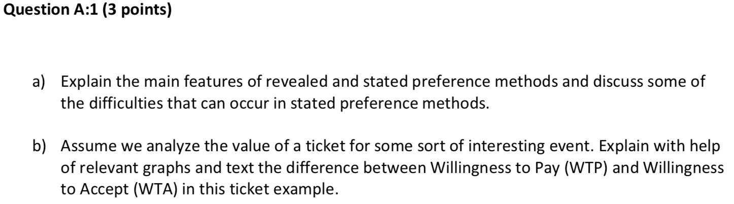 Solved a) Explain the main features of revealed and stated | Chegg.com