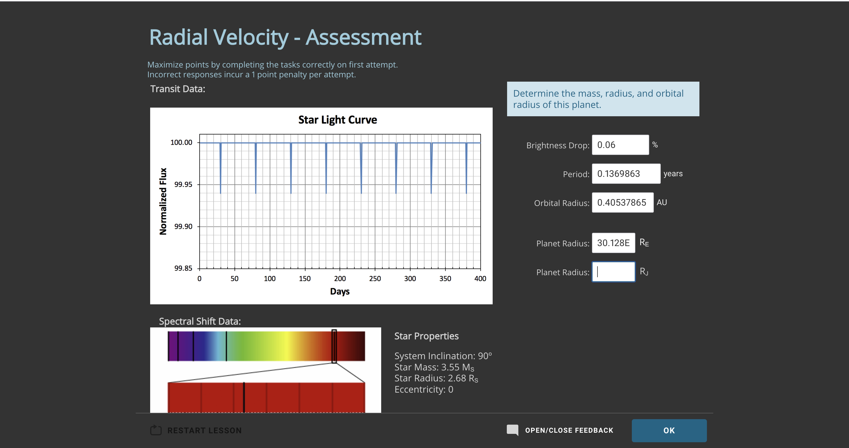 Solved Radial Velocity - Assessment Maximize points by | Chegg.com