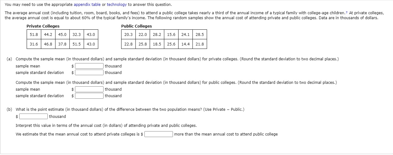 Solved You may need to use the appropriate appendix table or | Chegg.com