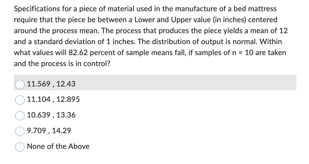Solved Specifications for a piece of material used in the | Chegg.com