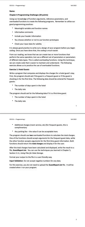 Solved Nante: Chapter 6 Programming Challenges (20 points] | Chegg.com