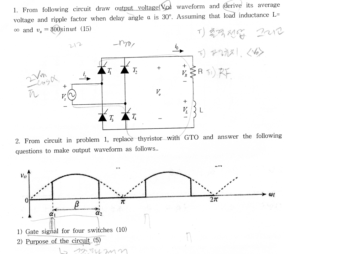 Solved 1. From following circuit draw output voltage(Vol | Chegg.com