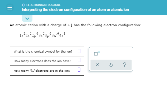 Solved O ELECTRONIC STRUCTURE Interpreting the electron | Chegg.com