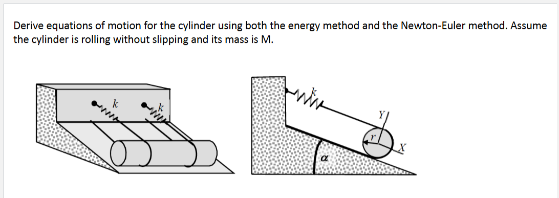 Solved Derive equations of motion for the cylinder using | Chegg.com