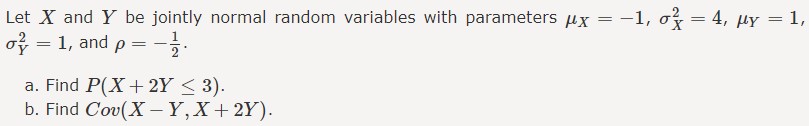 Solved Let X and Y be jointly normal random variables with | Chegg.com