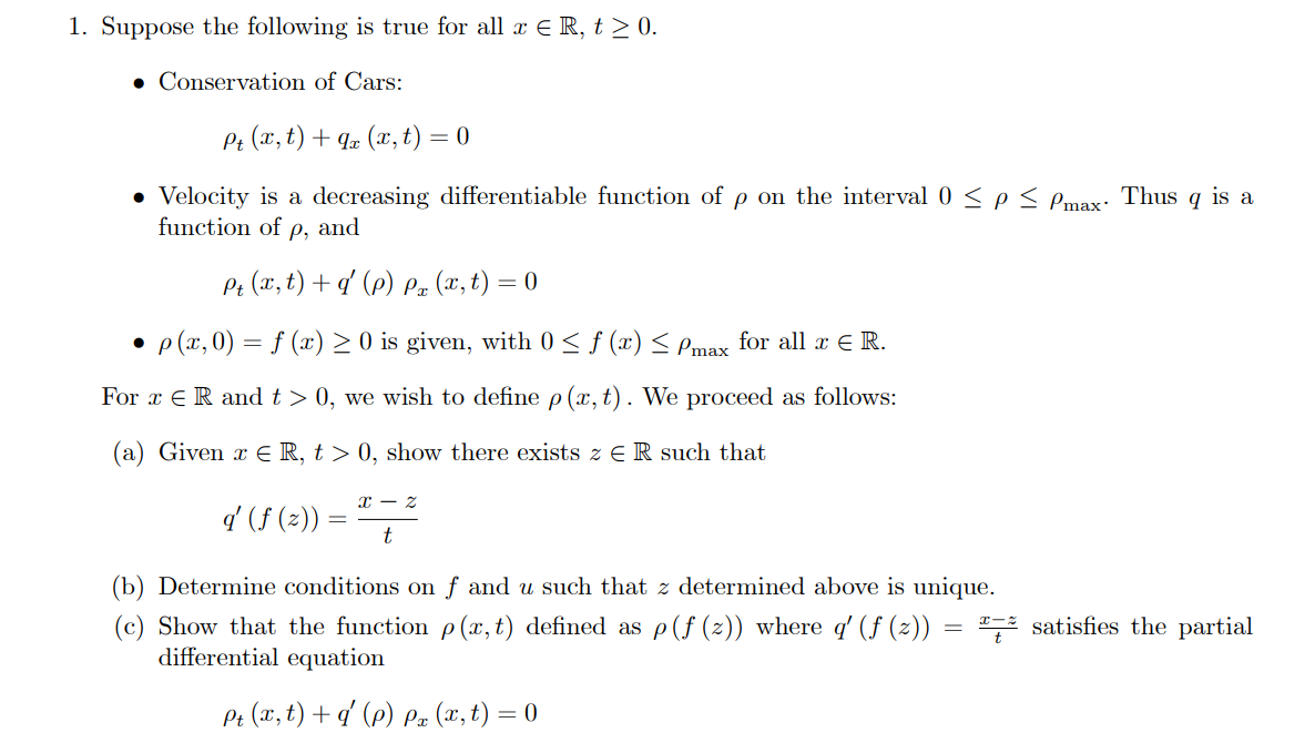 Solved 1. Suppose the following is true for all x∈R,t≥0. - | Chegg.com