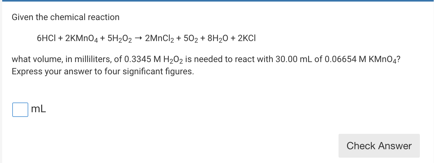 [Solved]: Given the chemical reaction [ 6 mathrm{HCl}+2