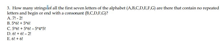 Solved 3. How many strings of all the first seven letters of | Chegg.com