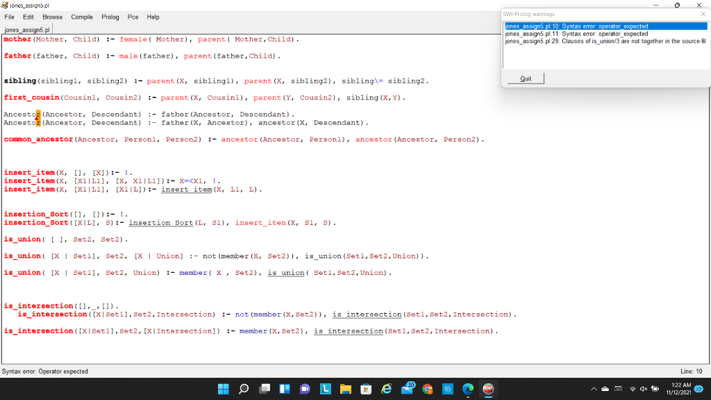 I am swi prolog compiler and I have some | Chegg.com