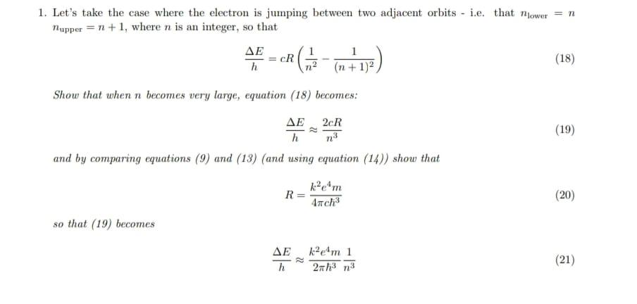 Solved Let's take the case where the electron is jumping | Chegg.com