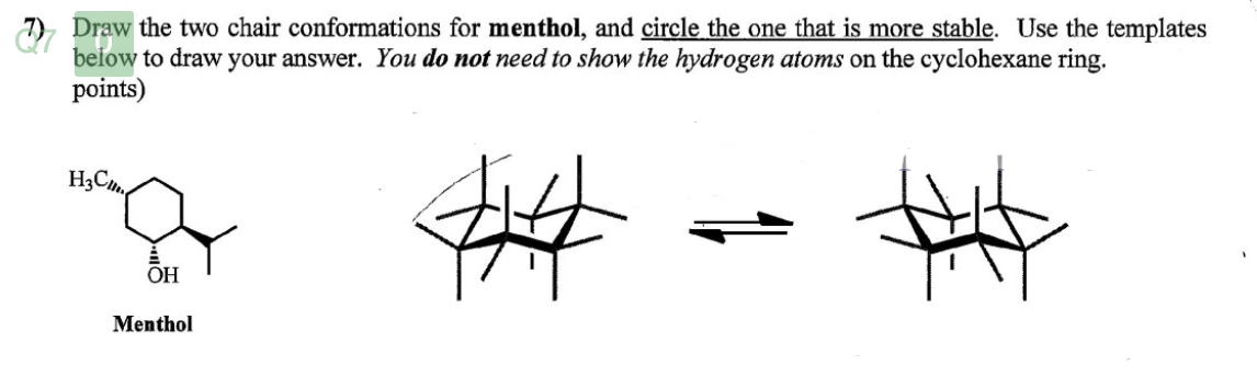 Solved ?? Draw the two chair conformations for menthol, and | Chegg.com