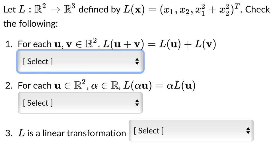 Let L:R2→R3 ﻿defined by L(x)=(x1,x2,x12+x22)T. | Chegg.com