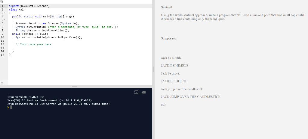 Solved Sentinel 1- 2 3. import java.util.Scanner; class Main | Chegg.com
