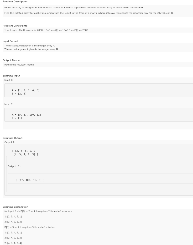 Solved Problem Description Given An Array Of Integers A And 