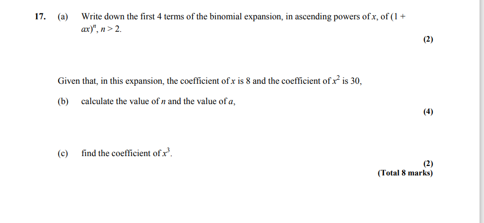 Solved 7. (a) Write down the first 4 terms of the binomial | Chegg.com