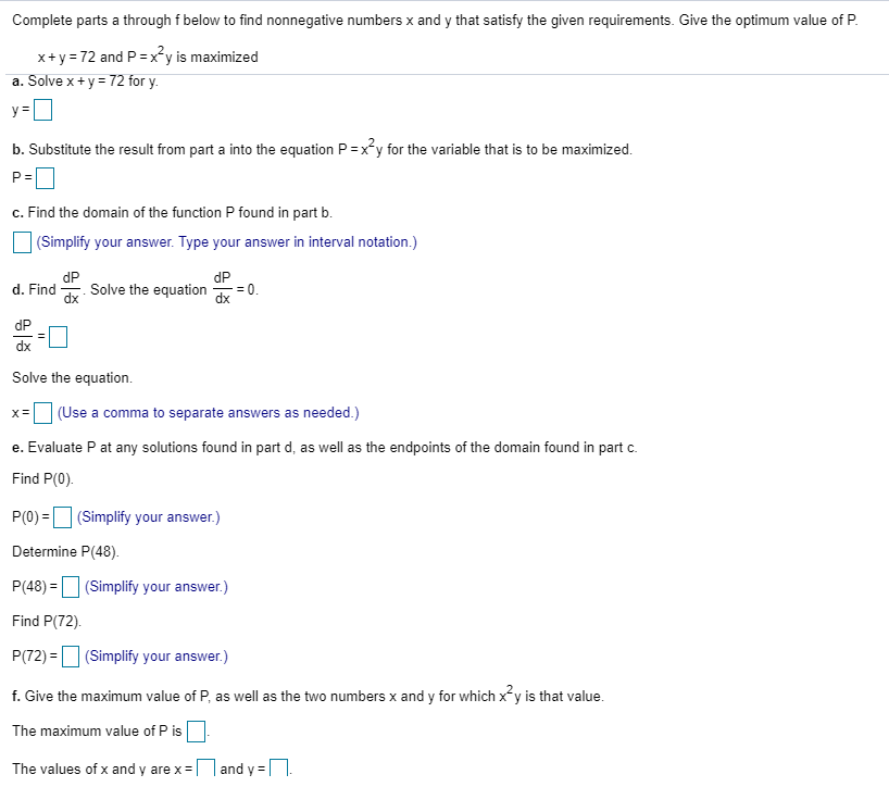 Solved Complete parts a through f below to find nonnegative | Chegg.com