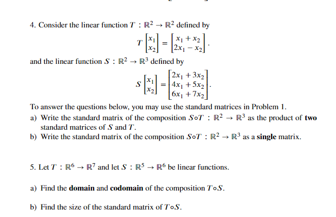Solved 4. Consider the linear function T:R2→R2 defined by | Chegg.com