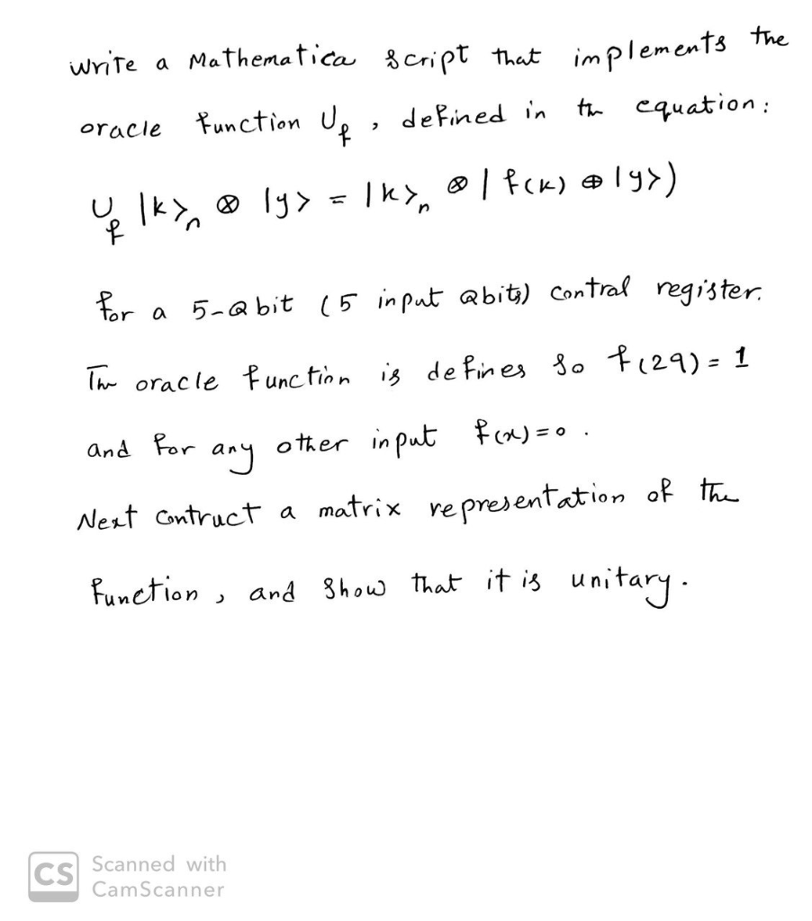 Write A Mathematica Script That Implements The Th 