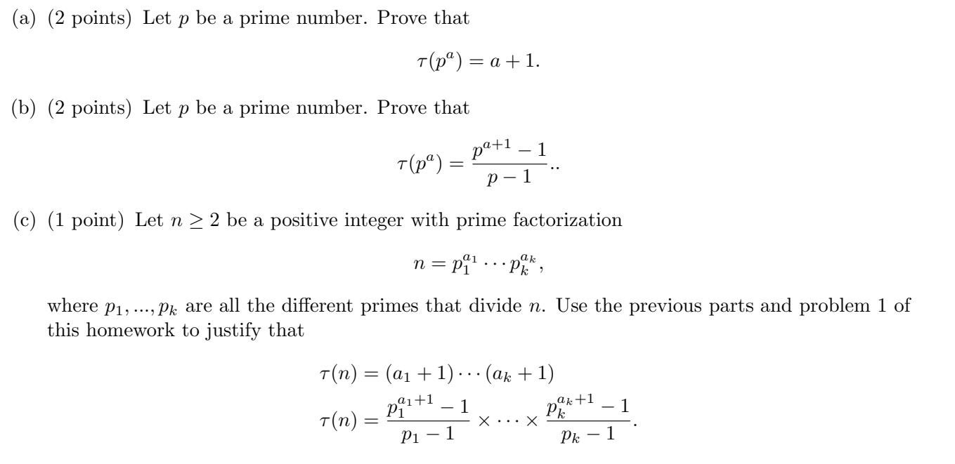 Solved (a) (2 points) Let p be a prime number. Prove that | Chegg.com