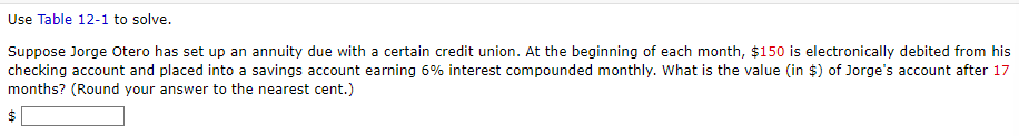 Solved Suppose Jorge Otero has set up an annuity due with a | Chegg.com