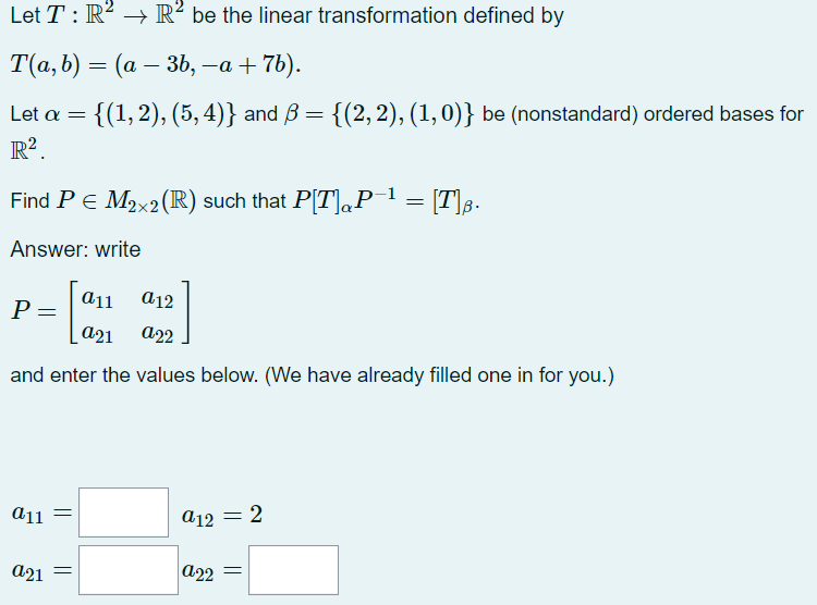 Solved Let T: P2 (R) → Rº be the linear transformation | Chegg.com