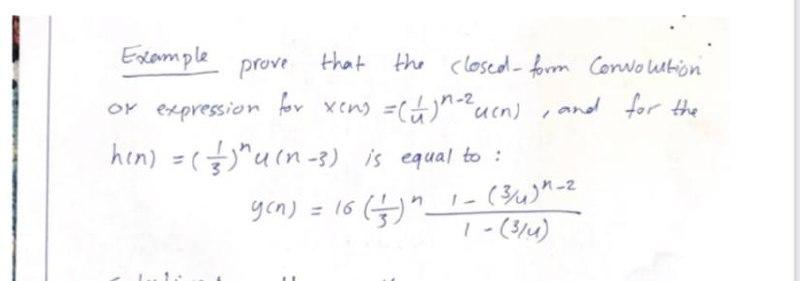 Solved Example prove that the closed-form Convolution or | Chegg.com