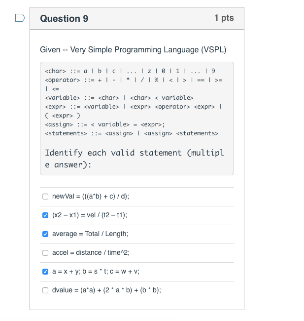 Solved Question 9 1 Pts Given Very Simple Programming Chegg