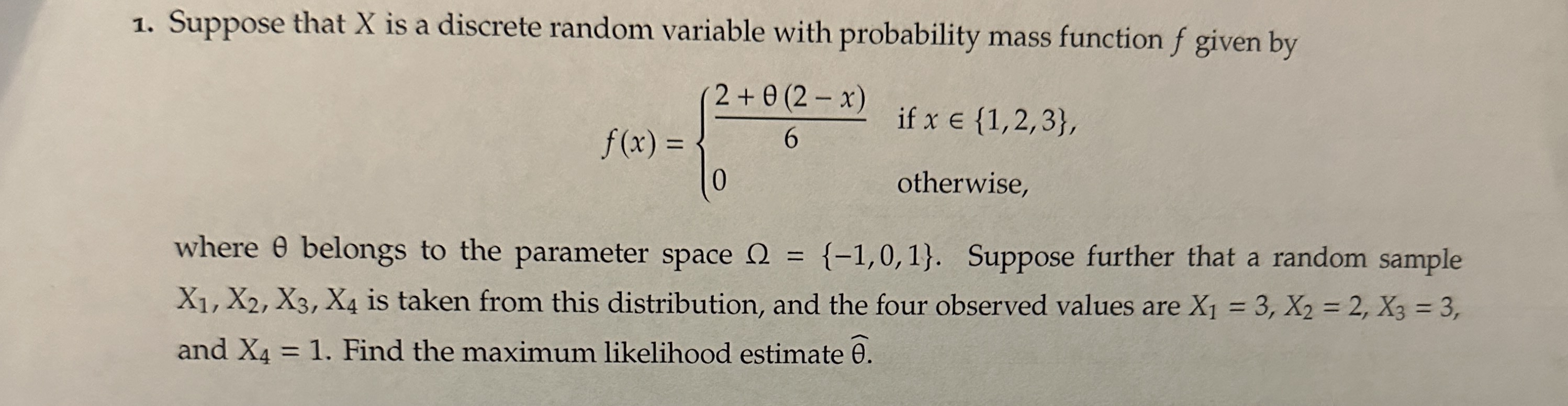 Solved 1. Suppose that X is a discrete random variable with | Chegg.com