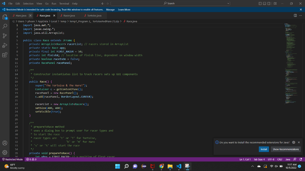 Solved Objectives - Use visual program to observe abstract | Chegg.com