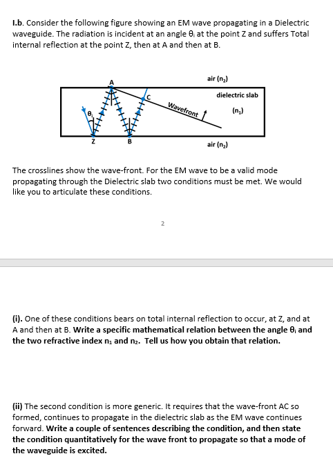 1.b. Consider the following figure showing an EM wave | Chegg.com