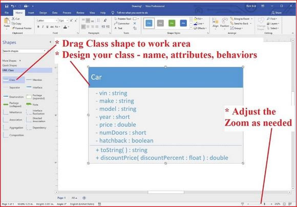 Solved Drag a Class shape to your work area and design a Car | Chegg.com
