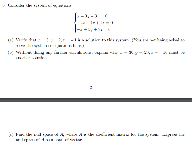 Solved 5. Consider the system of equations | Chegg.com