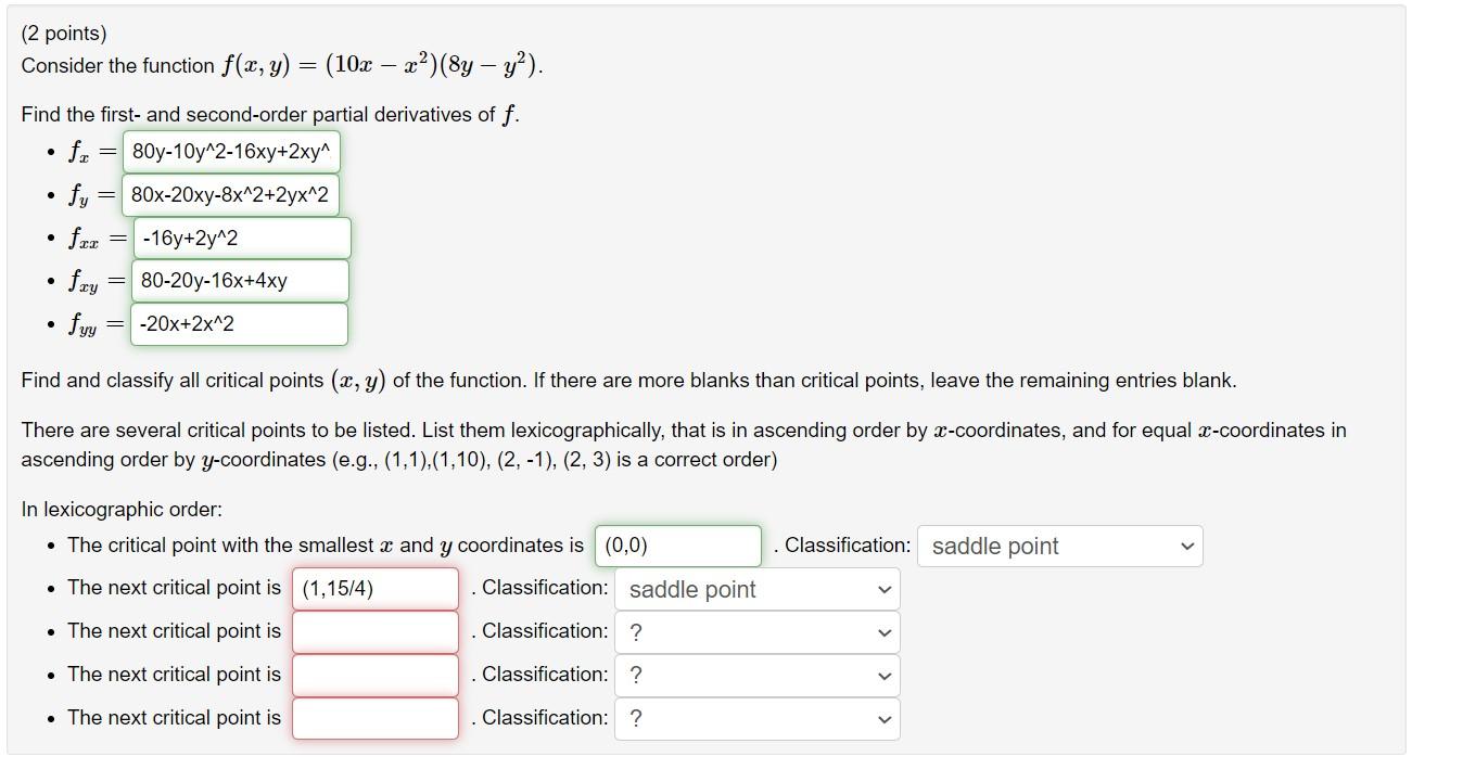 Solved (2 points) Consider the function | Chegg.com