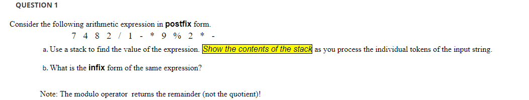 Solved Consider the following arithmetic expression in | Chegg.com