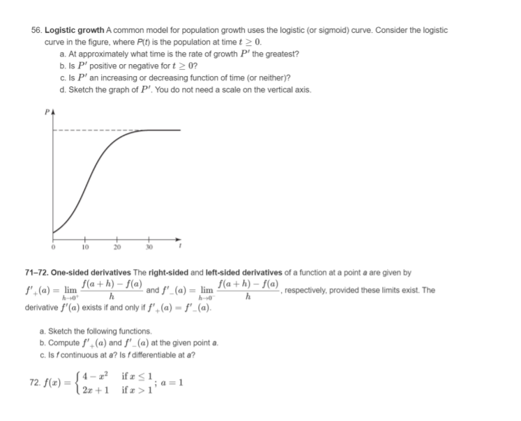 Solved 56. Logistic growth A common model for population | Chegg.com
