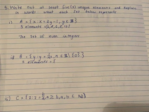Solved 5. W aite out in words at least what five (s) unique | Chegg.com