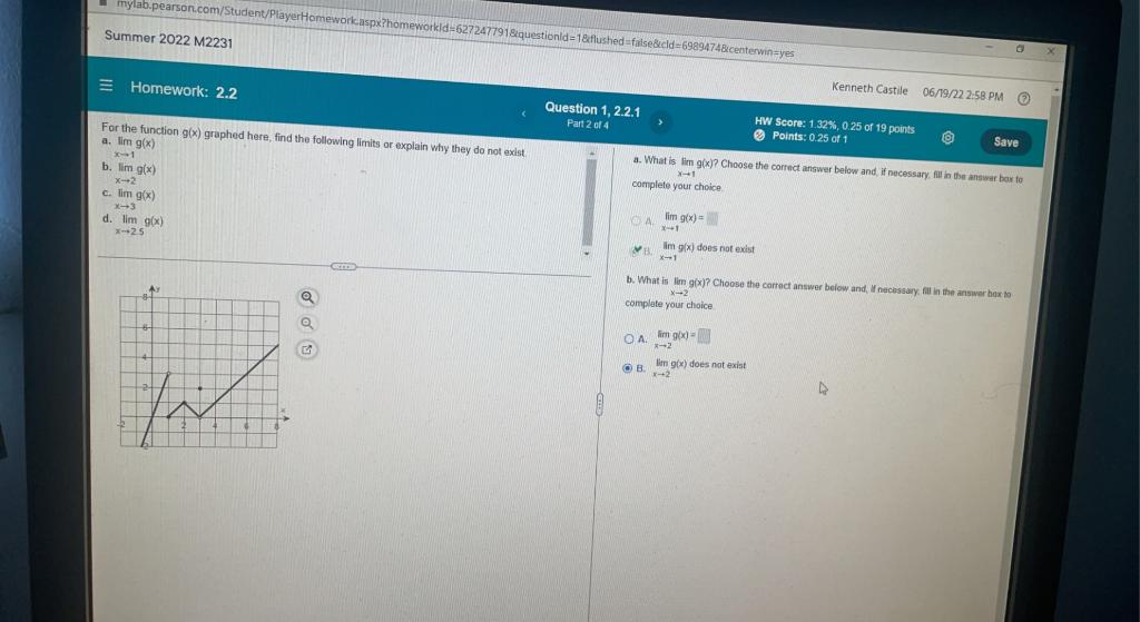 Solved mylab.pearson.com/Student/PlayerHo Summer 2022 M2231 | Chegg.com