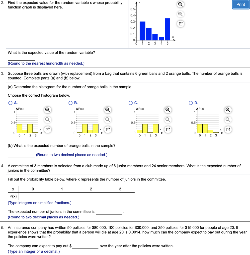Solved 2. Find the expected value for the random variable x | Chegg.com