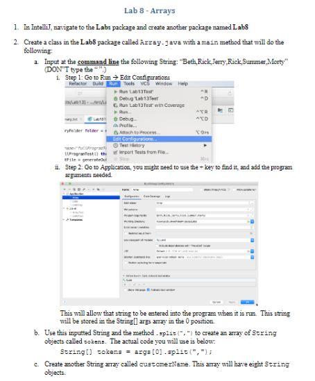 Solved Lab 8 - Arrays 1. In IntelliJ, navigate to the Labs | Chegg.com