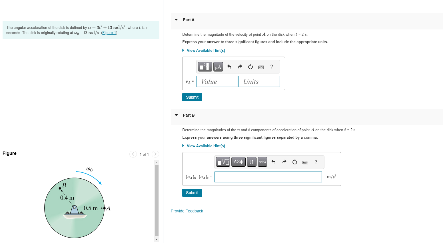 Solved The angular acceleration of the disk is defined by | Chegg.com
