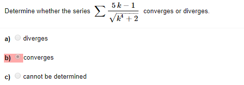 Solved W+12 converges or diverg Determine whether the series | Chegg.com