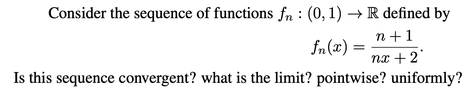 Solved Consider The Sequence Of Functions Fn 01 R 