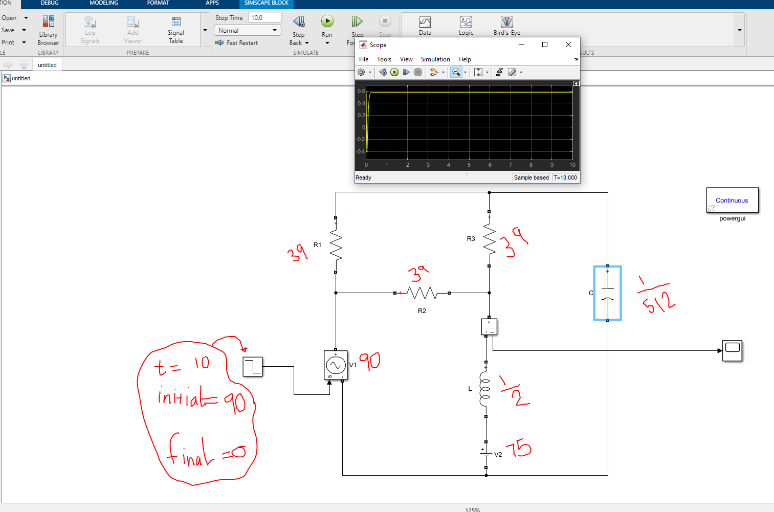 Solved TION DEBUG MODELING FORMAT APPS SIMSCAPE BLOCK Open | Chegg.com