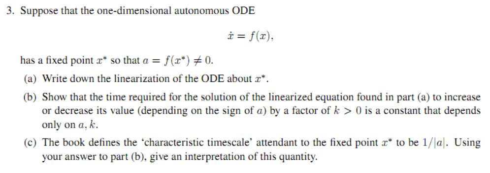 Solved 3. Suppose that the one-dimensional autonomous ODE i | Chegg.com